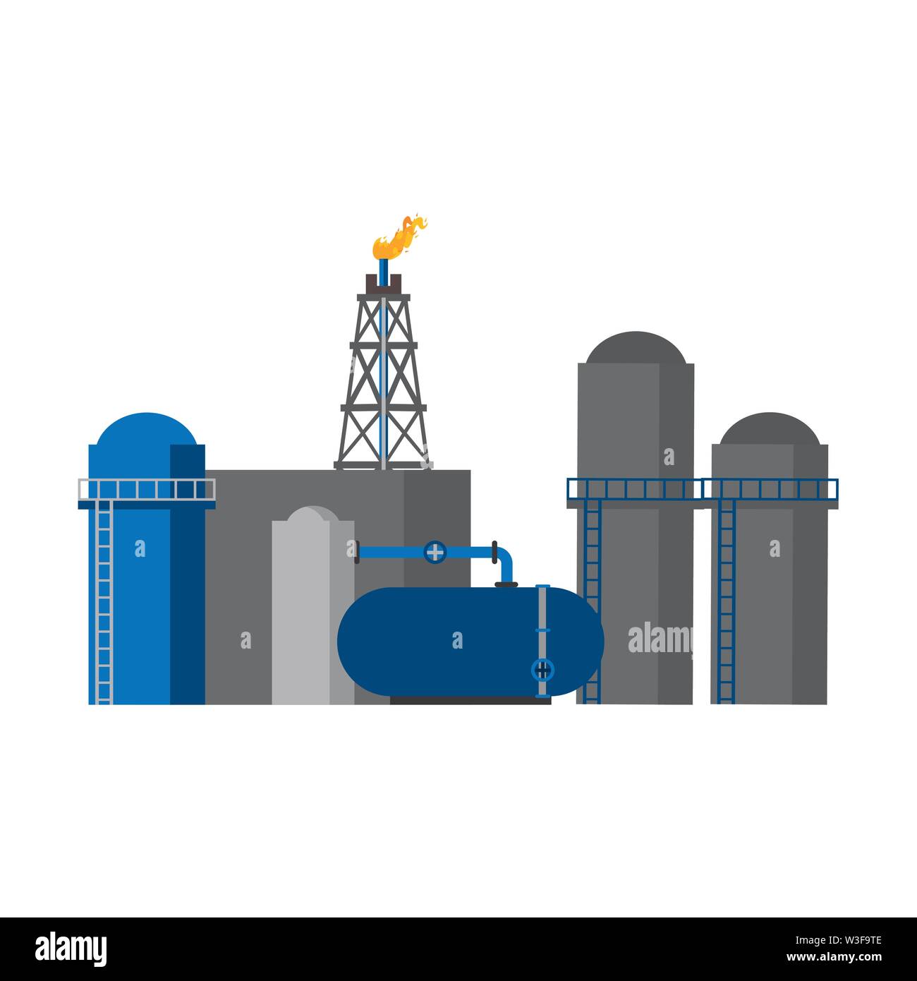 oil refinery gas factory cartoon Stock Vector Image & Art - Alamy