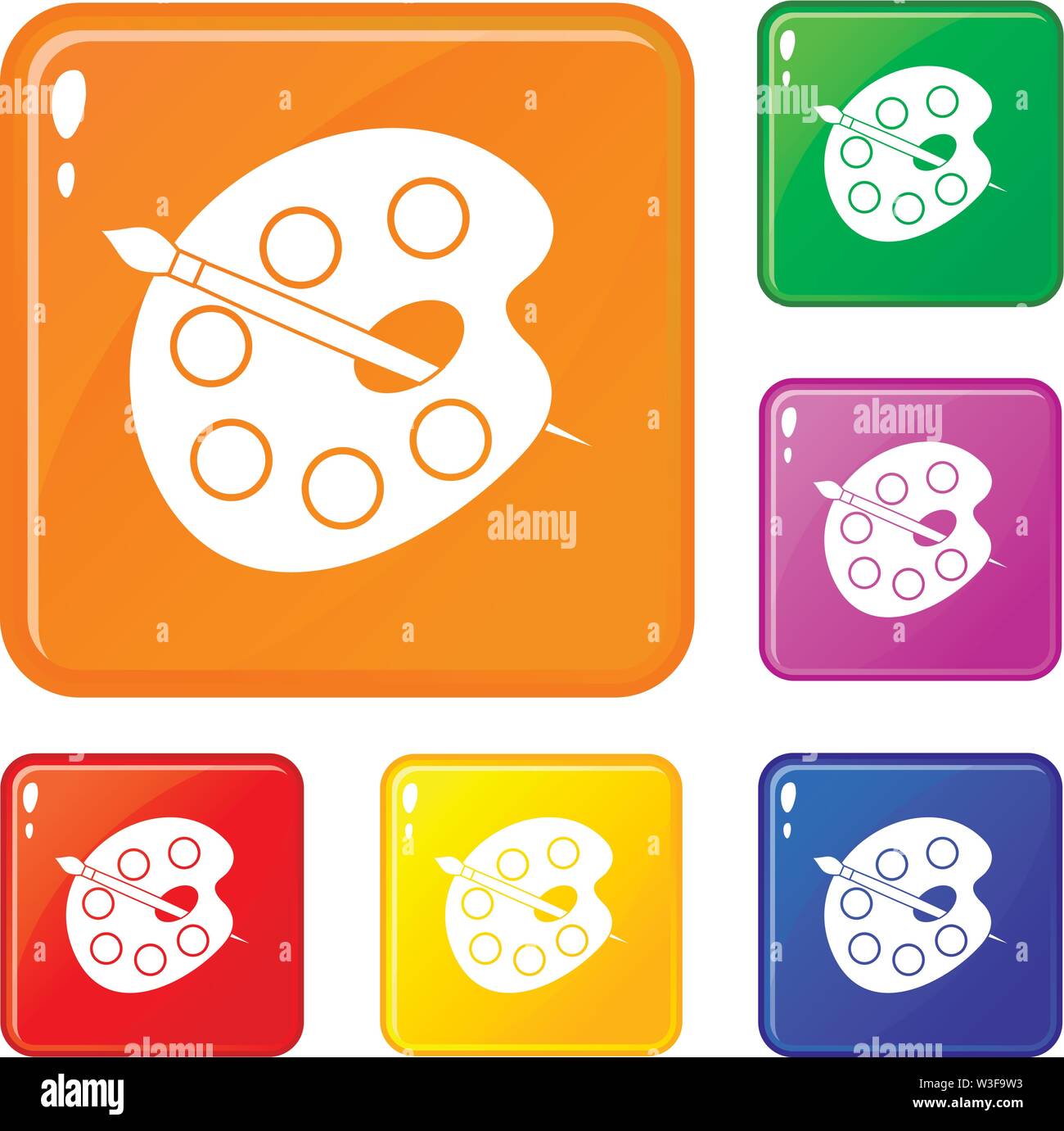 Palette icons set vector color Stock Vector Image & Art - Alamy