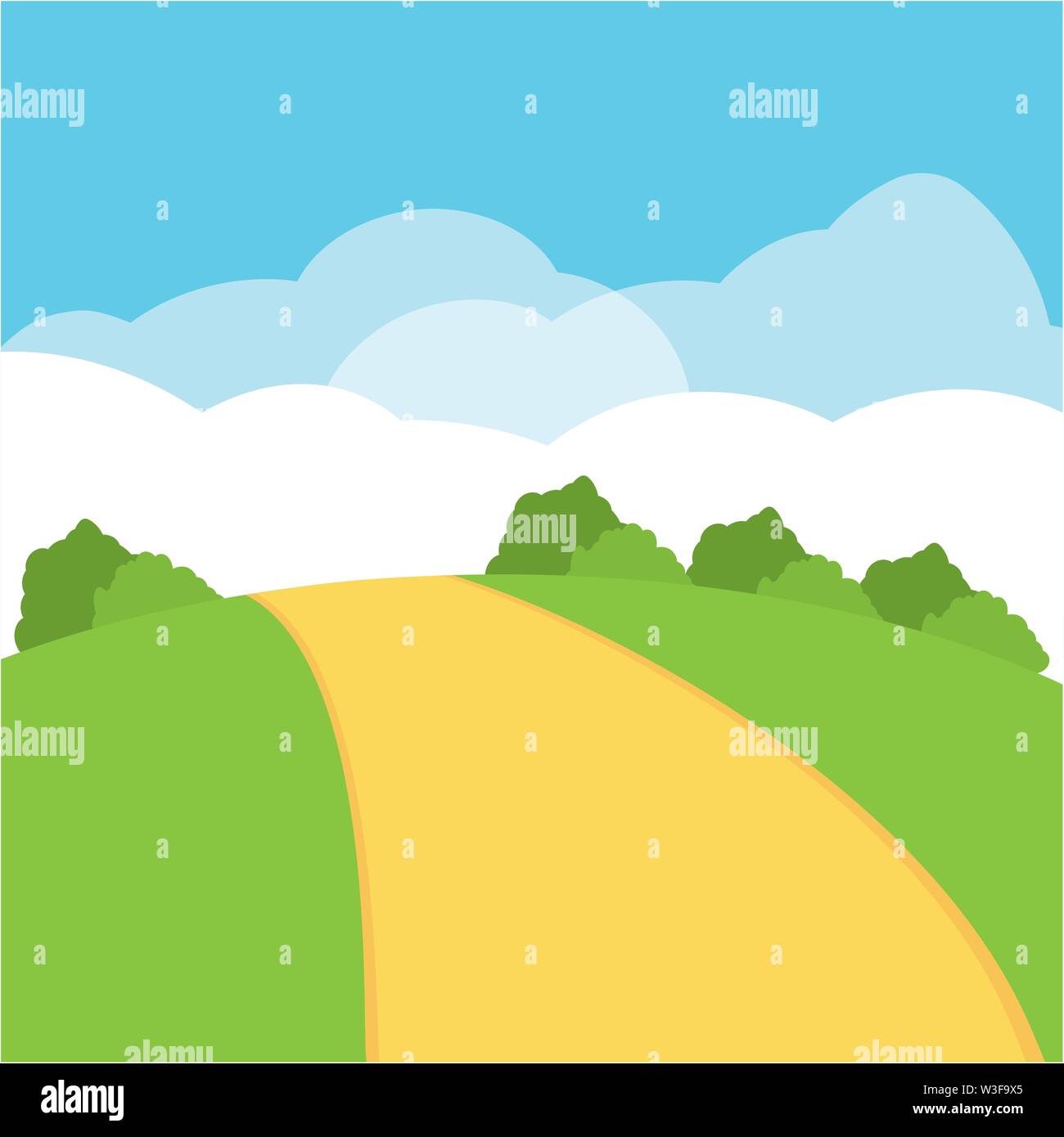 park landscape scene with way Stock Vector Image & Art - Alamy