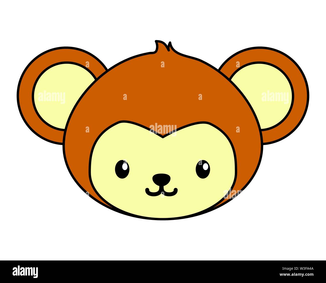 cute little monkey head baby character Stock Vector Image & Art - Alamy