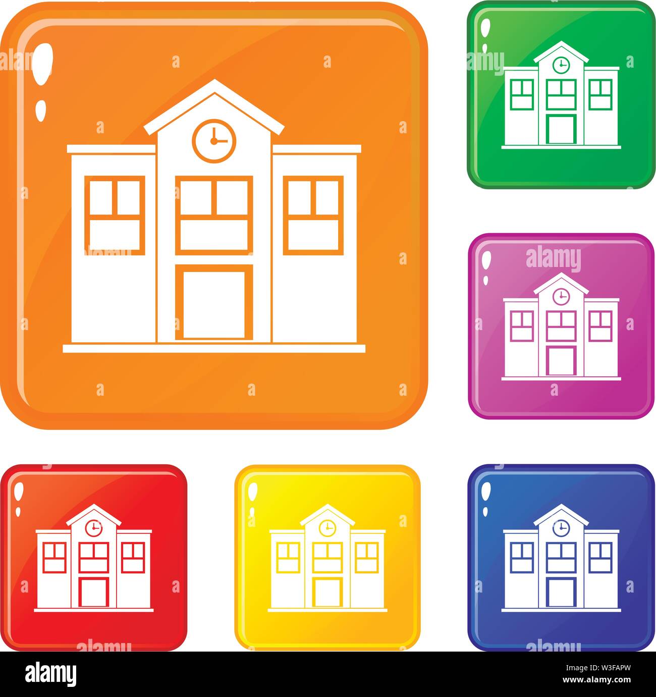 School icons set vector color Stock Vector Image & Art - Alamy