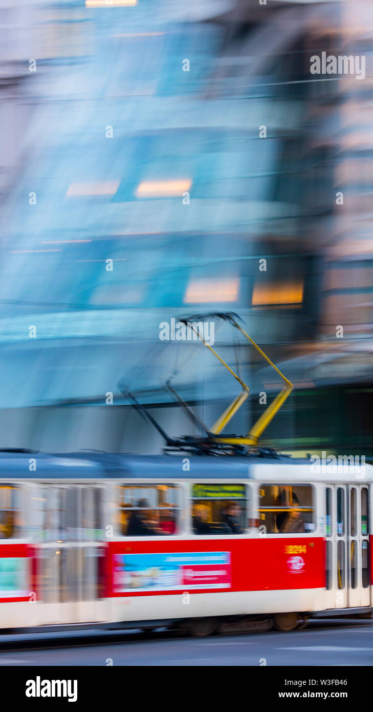 Tram, Masarykovo Street, Prague, Czech Republic, Europe Stock Photo - Alamy