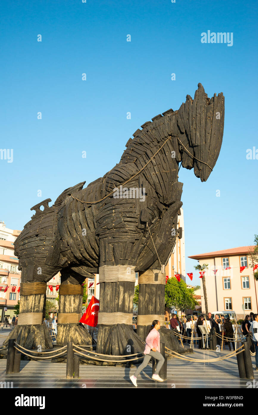 The Trojan horse that appeared in the "Troy" film (2004) in Çanakkale ...