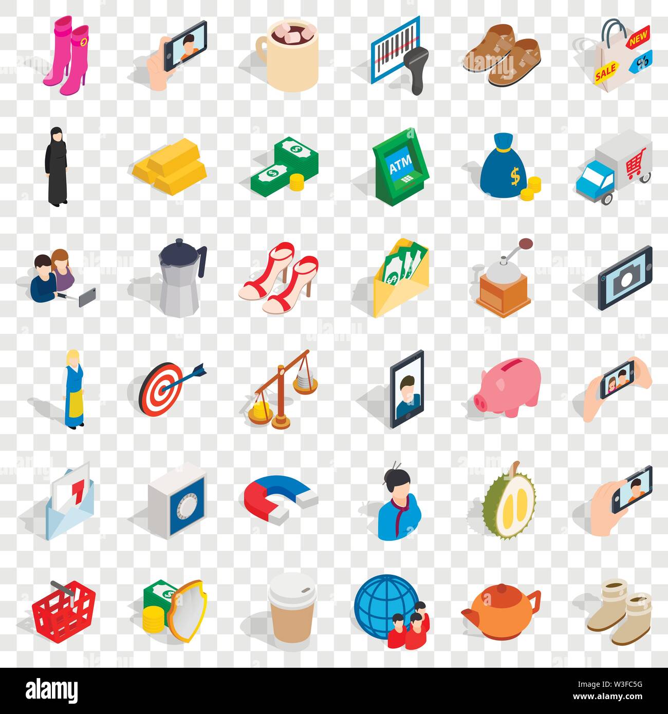 Hand icons set, isometric style Stock Vector Image & Art - Alamy