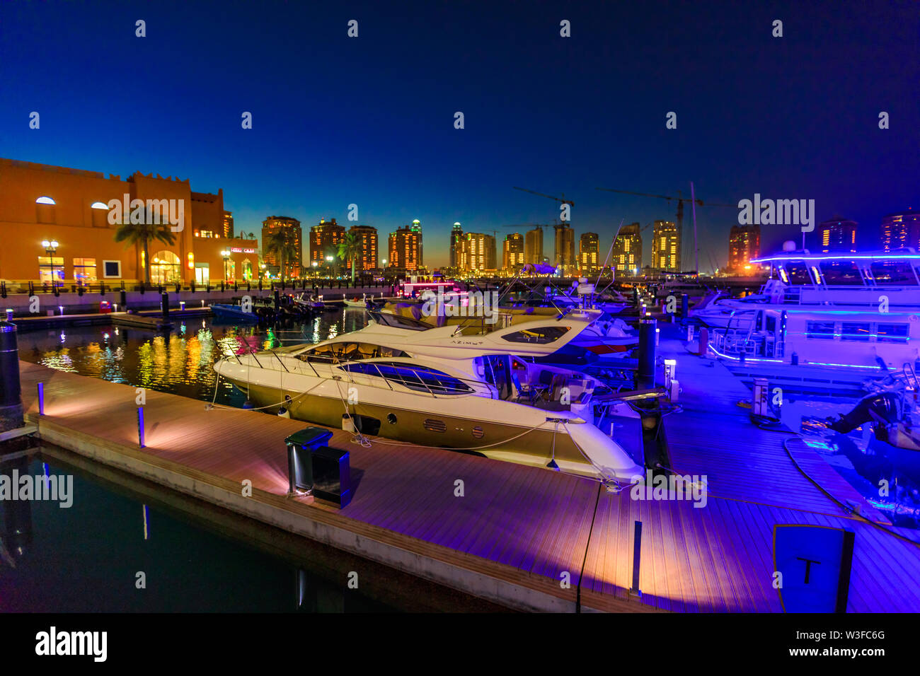 Doha, Qatar - February 18, 2019:Luxurious yachts and boats at Porto ...