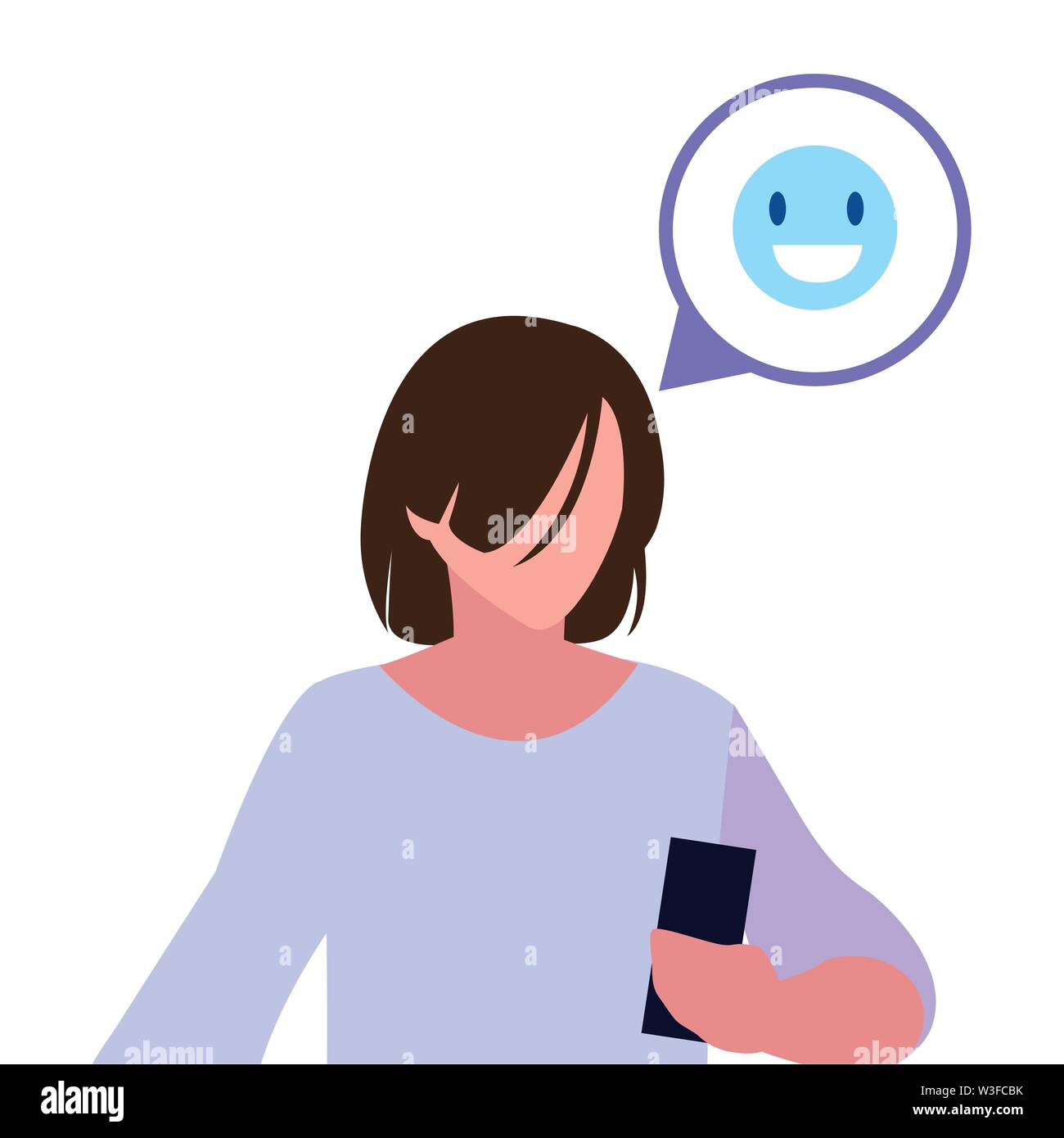 young man using smartphone social media vector illustration Stock ...