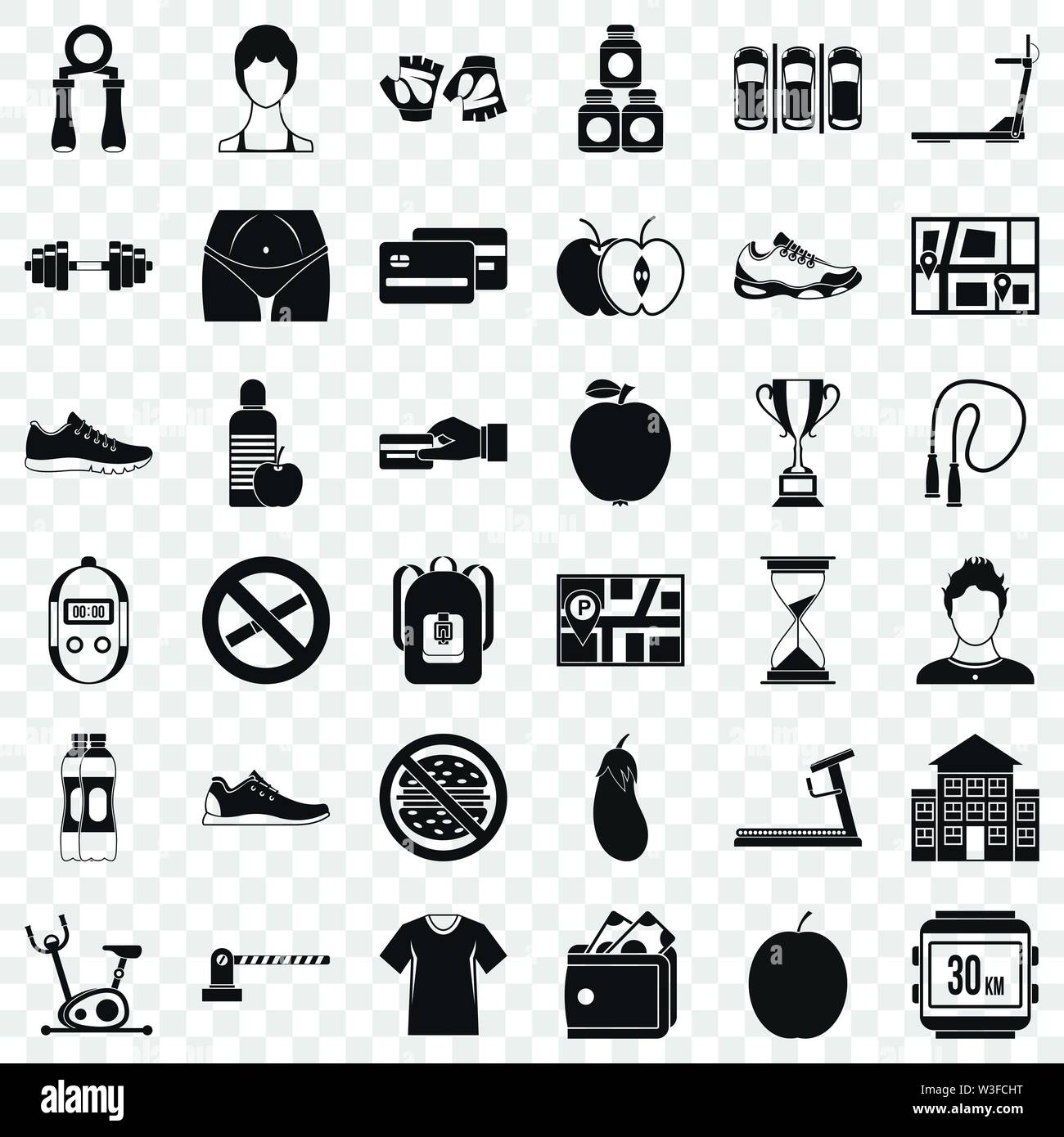 Gymnastics icons set, simple style Stock Vector Image & Art - Alamy