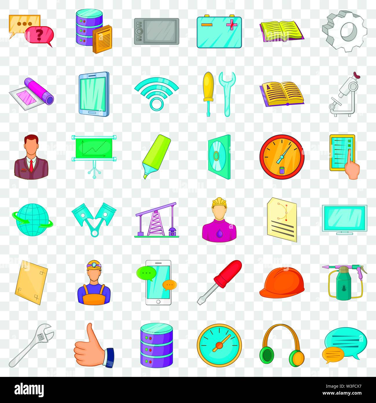 Engineering icons set, cartoon style Stock Vector Image & Art - Alamy