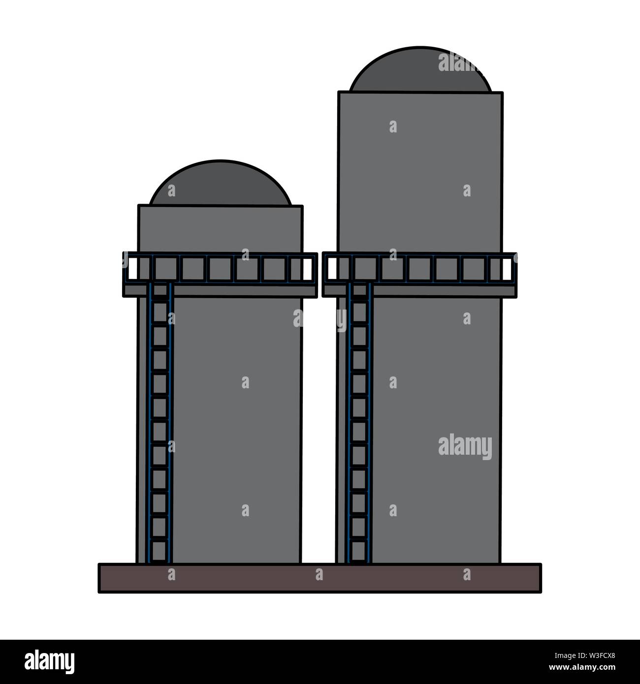 oil refinery gas factory cartoon Stock Vector Image & Art - Alamy