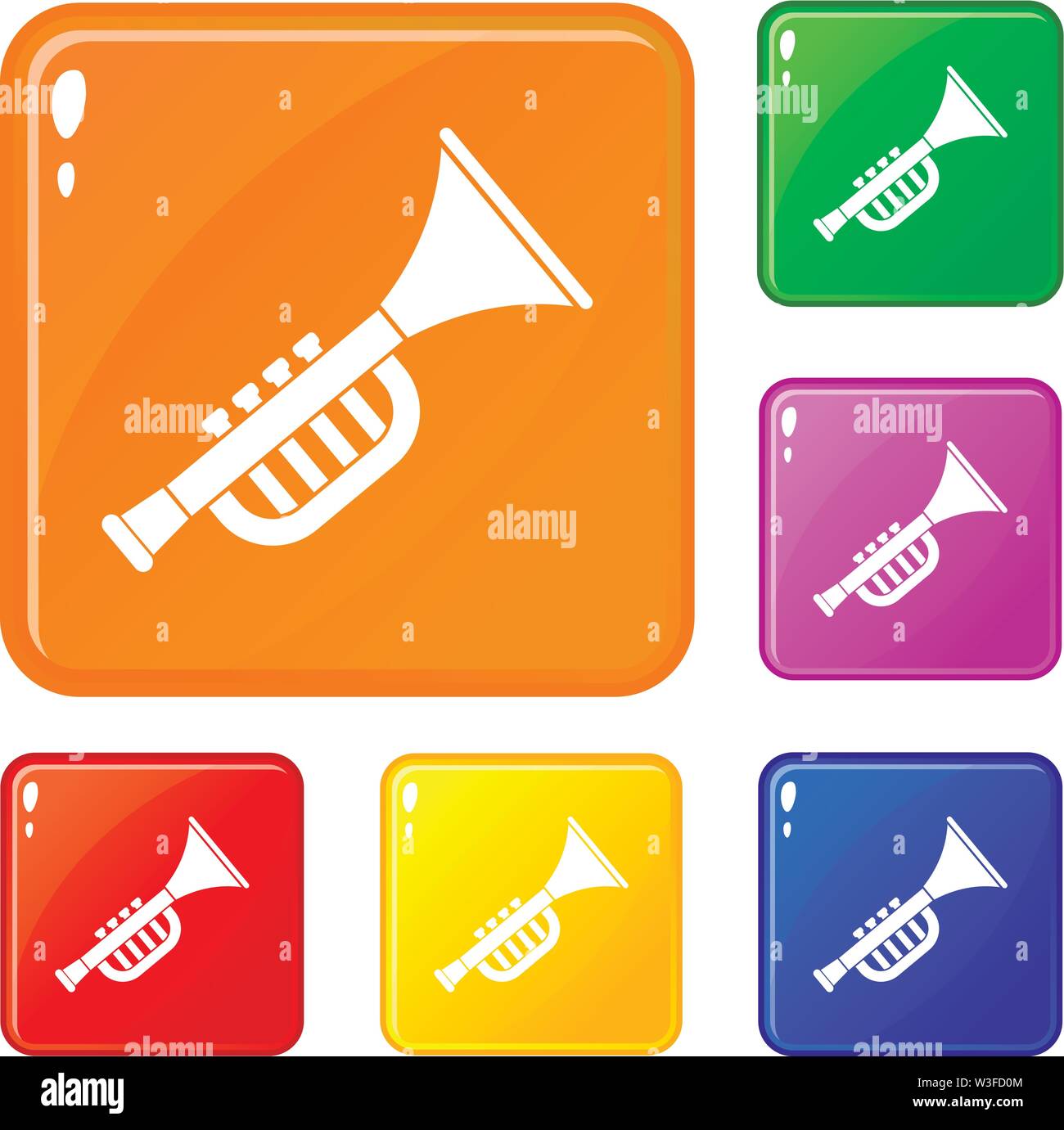 Trumpet toy icons set vector color Stock Vector Image & Art - Alamy