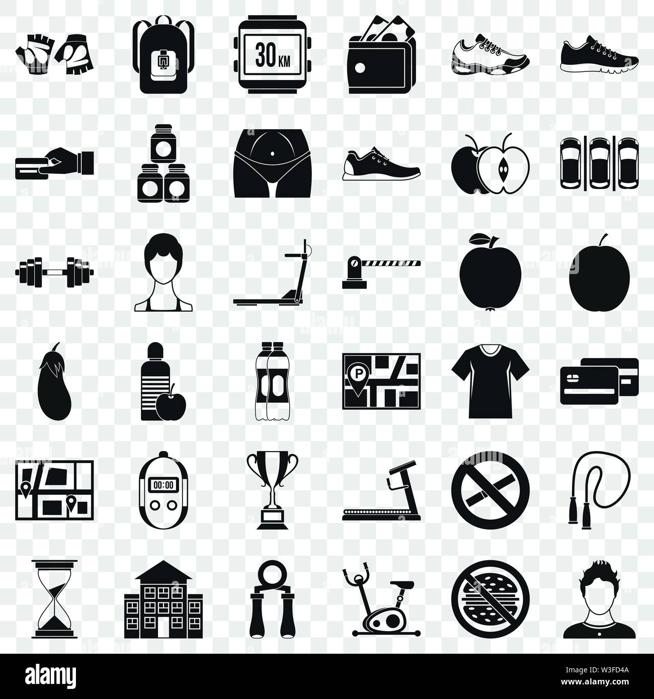 Treadmill icons set, simple style Stock Vector Image & Art - Alamy