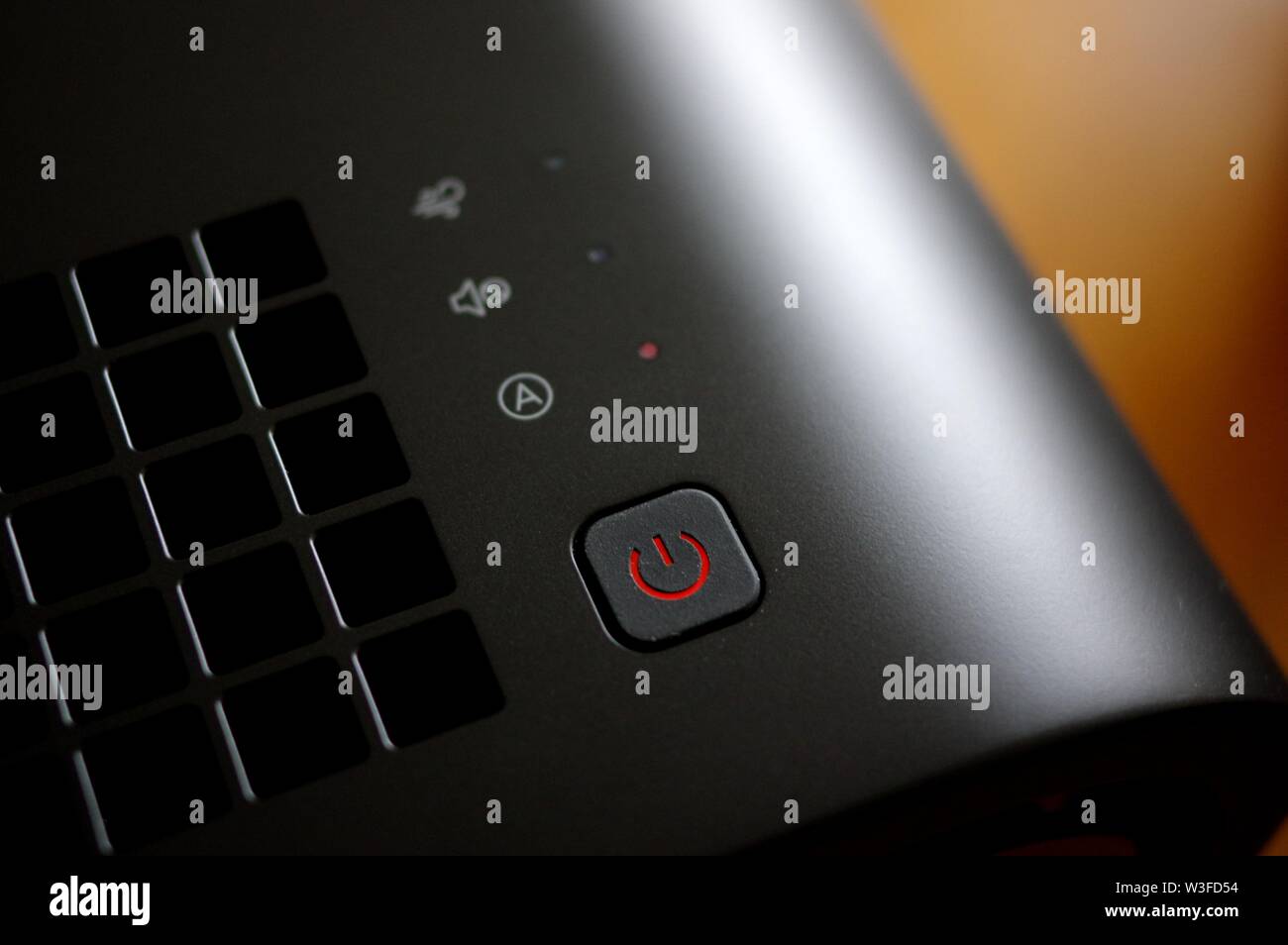 Air purifier power button and air outlet grid Stock Photo - Alamy