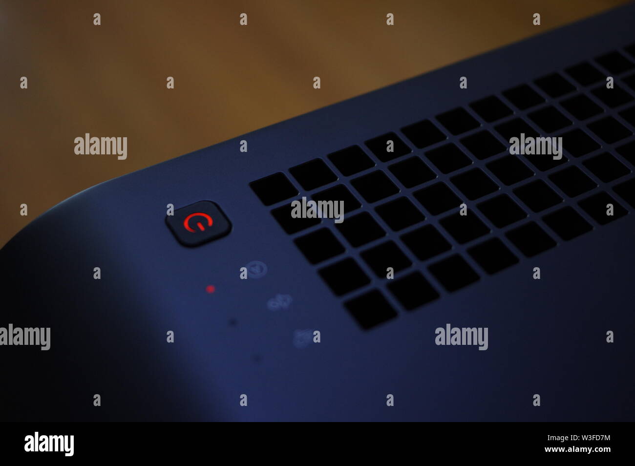 Air purifier power button and air outlet grid Stock Photo - Alamy