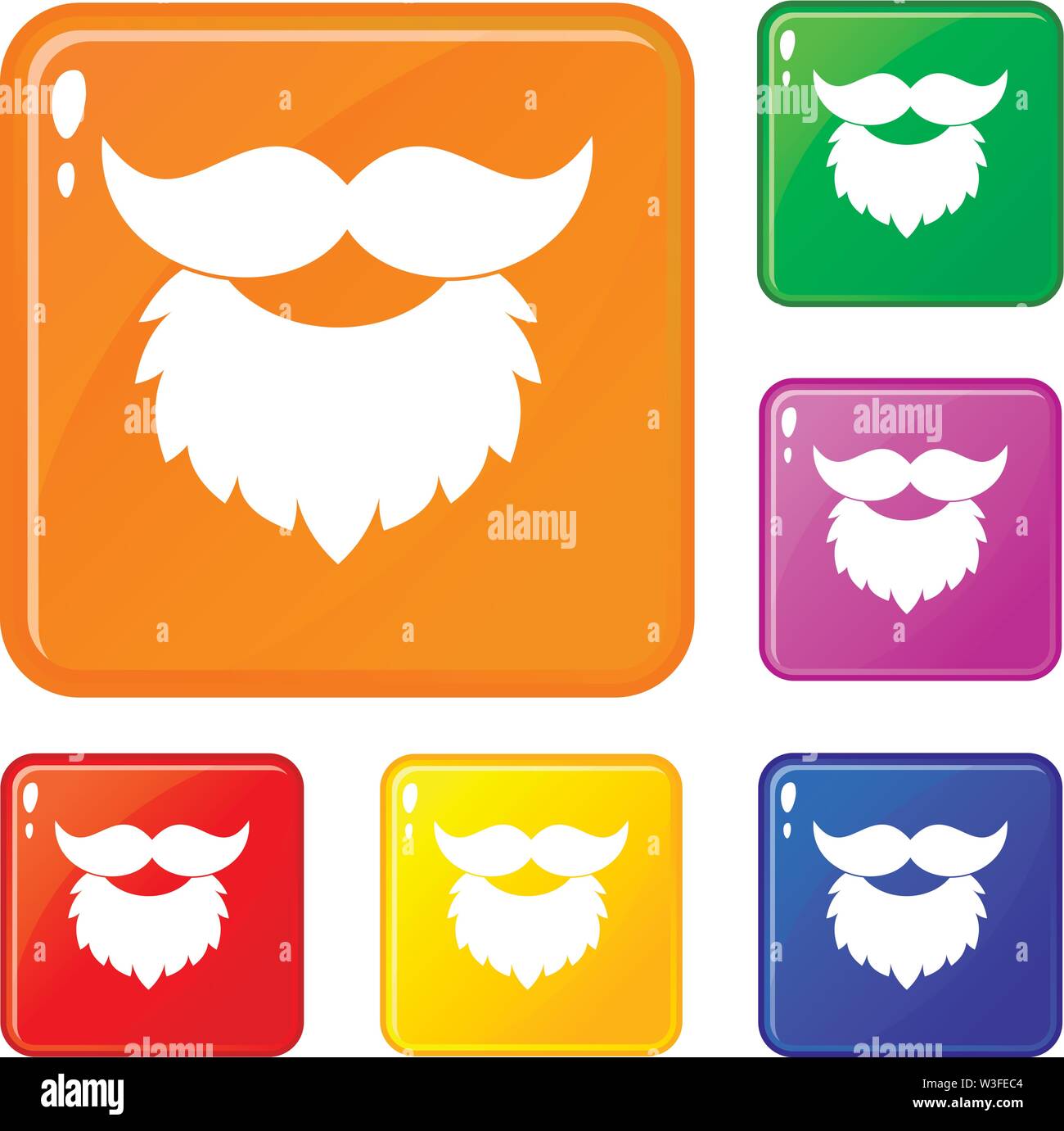 Beard and mustache icons set vector color Stock Vector Image & Art - Alamy