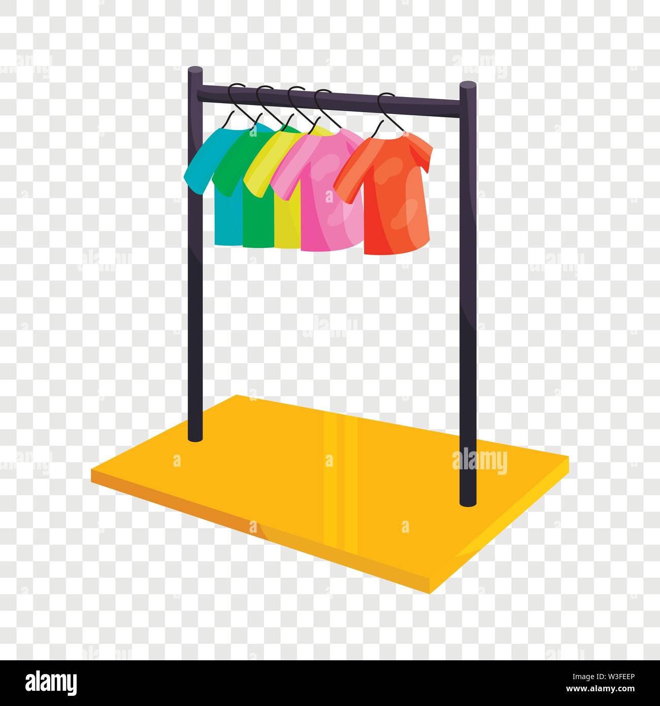 Clothes hanging on the rack icon, cartoon style Stock Vector Image ...