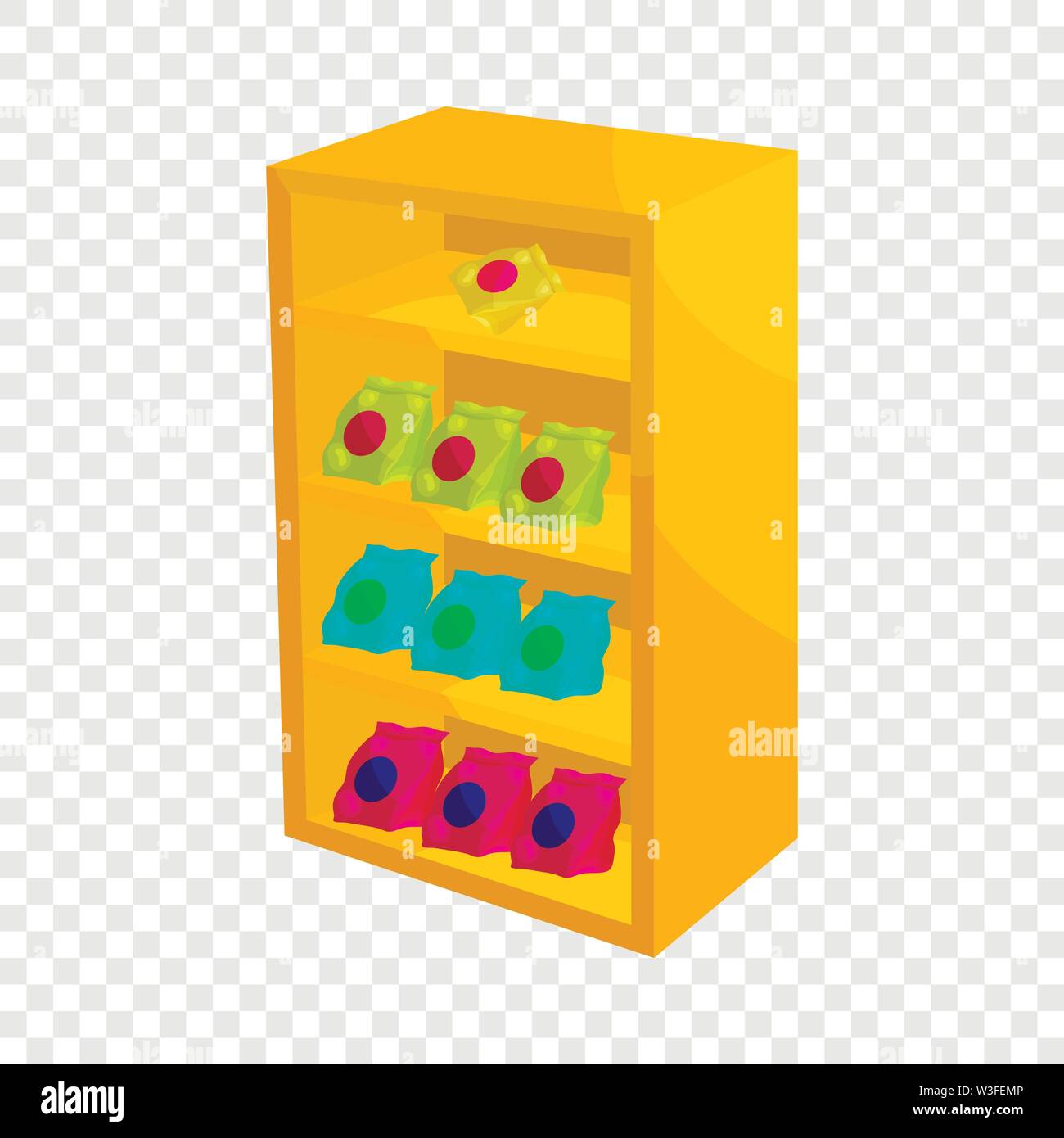 Supermarket shelf with cookies icon, cartoon style Stock Vector Image ...