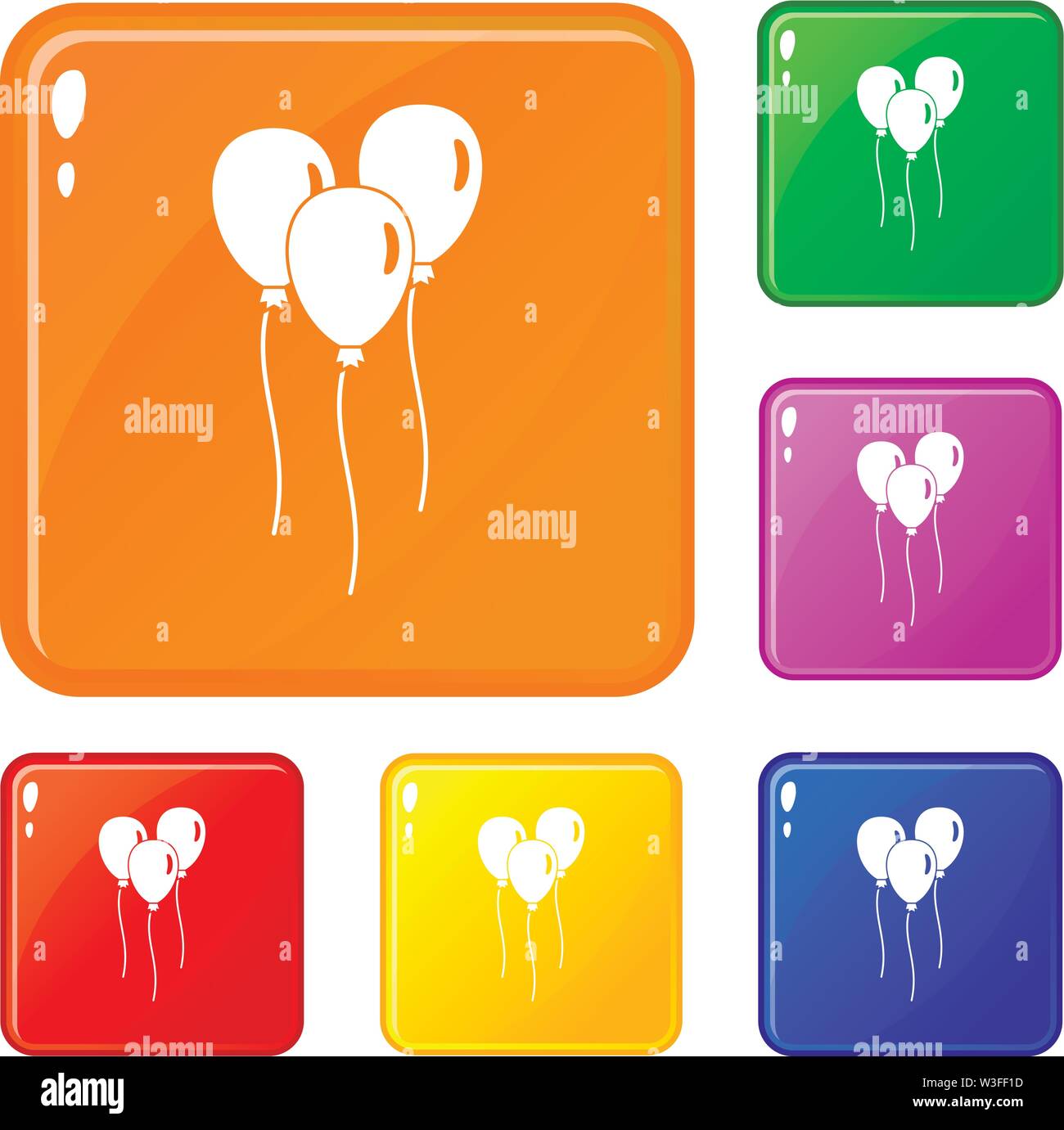 Balloons icons set vector color Stock Vector Image & Art - Alamy