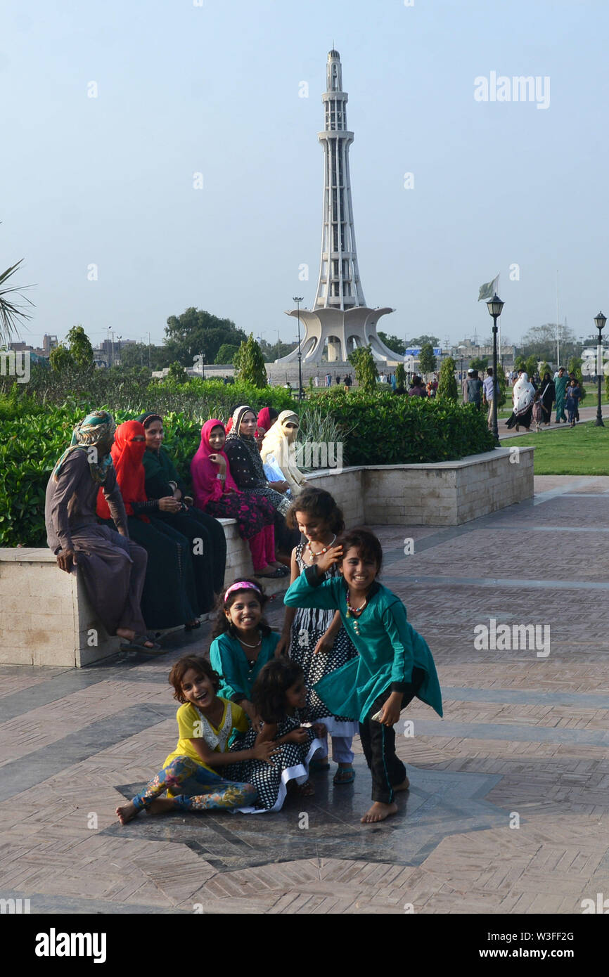 Lahore, Pakistan. 14th July, 2019. Pakistani people visit the ...