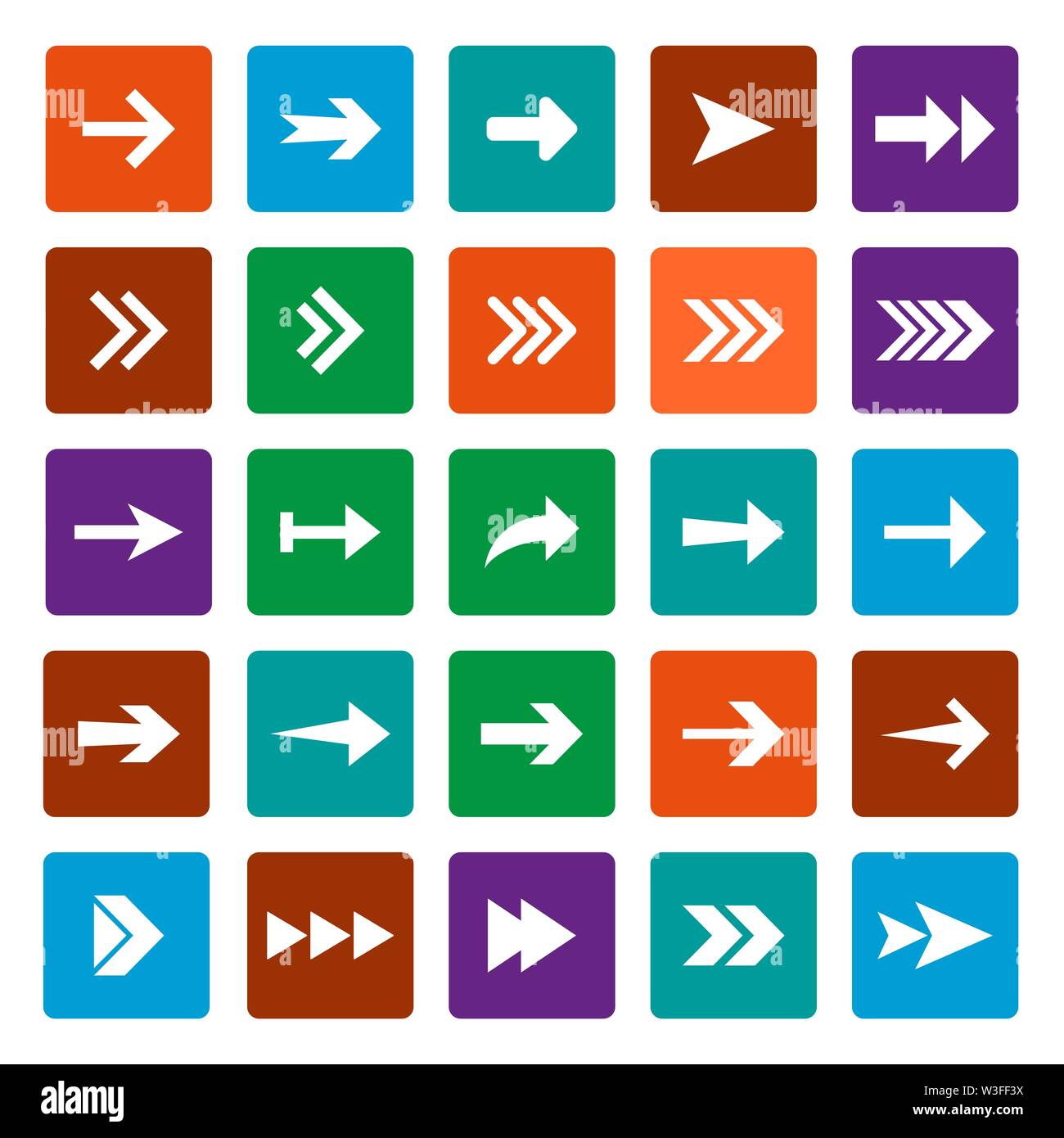 Arrow icon set. Vector illustration, flat design Stock Vector Image ...