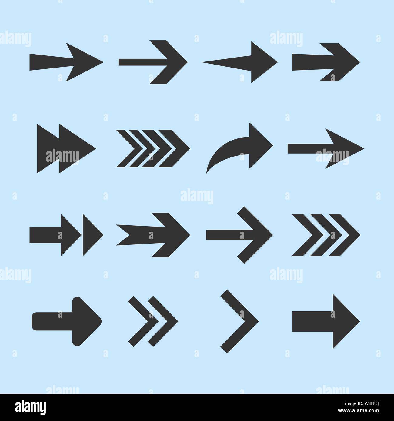 Arrow icon set. Vector illustration, flat design Stock Vector Image ...