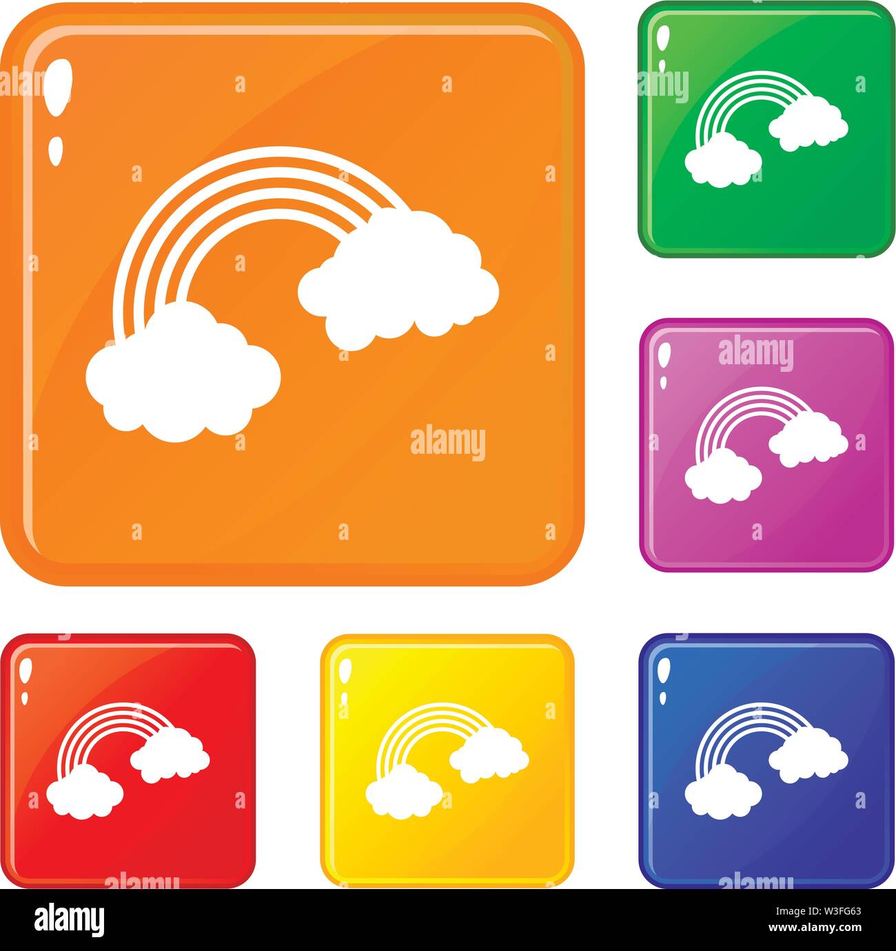 Rainbow icons set vector color Stock Vector Image & Art - Alamy