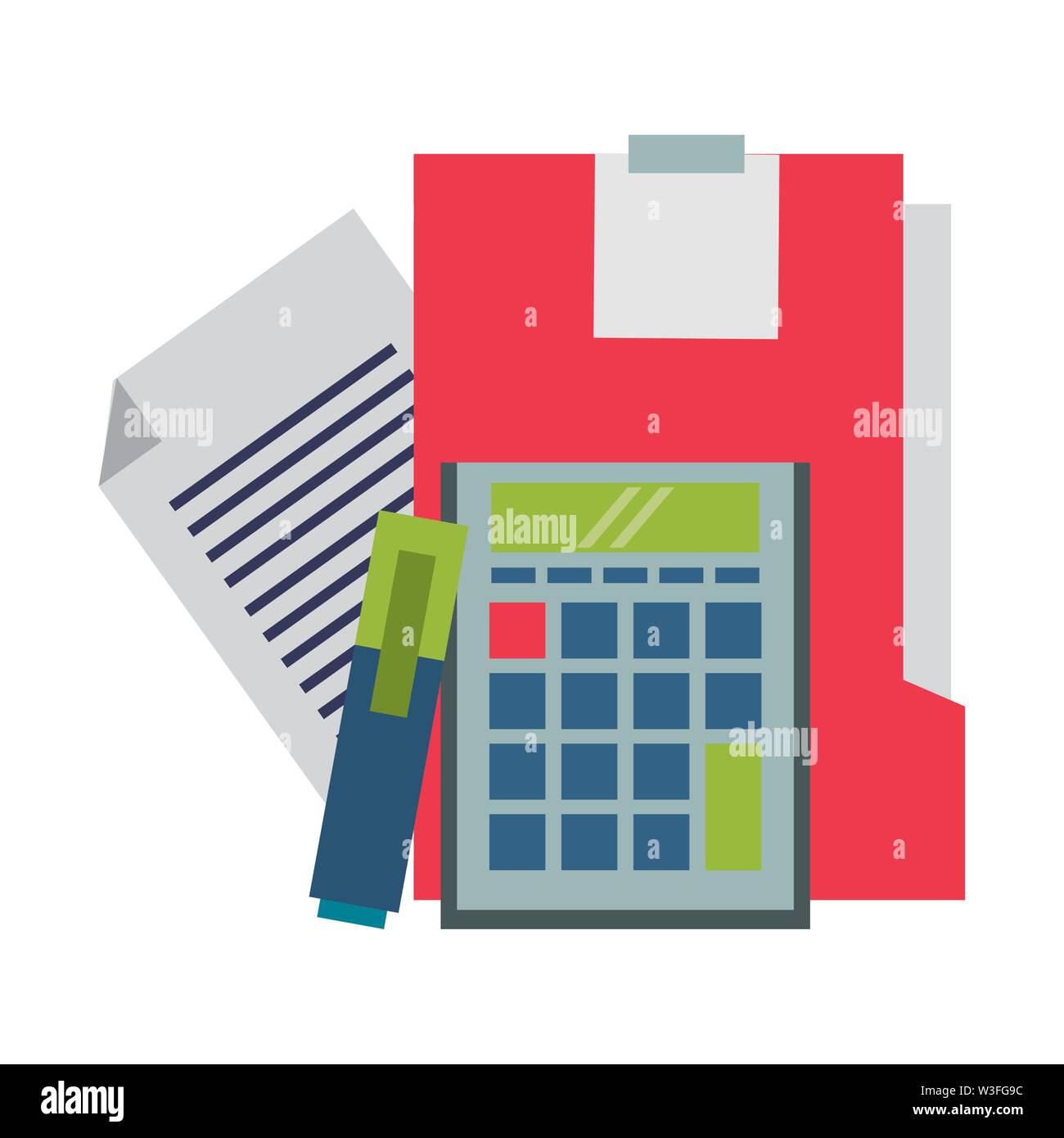 Receipt calculator pen Stock Vector Images - Alamy