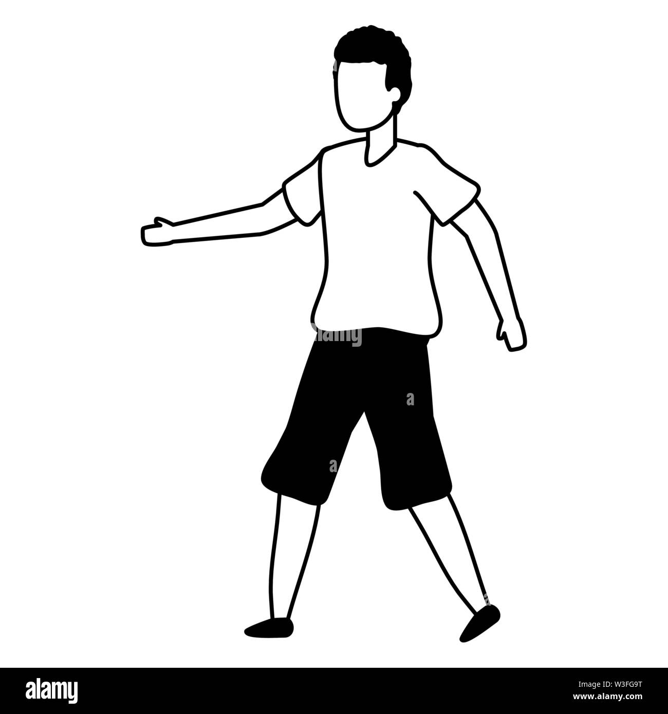 happy man celebrating arms up Stock Vector Image & Art - Alamy