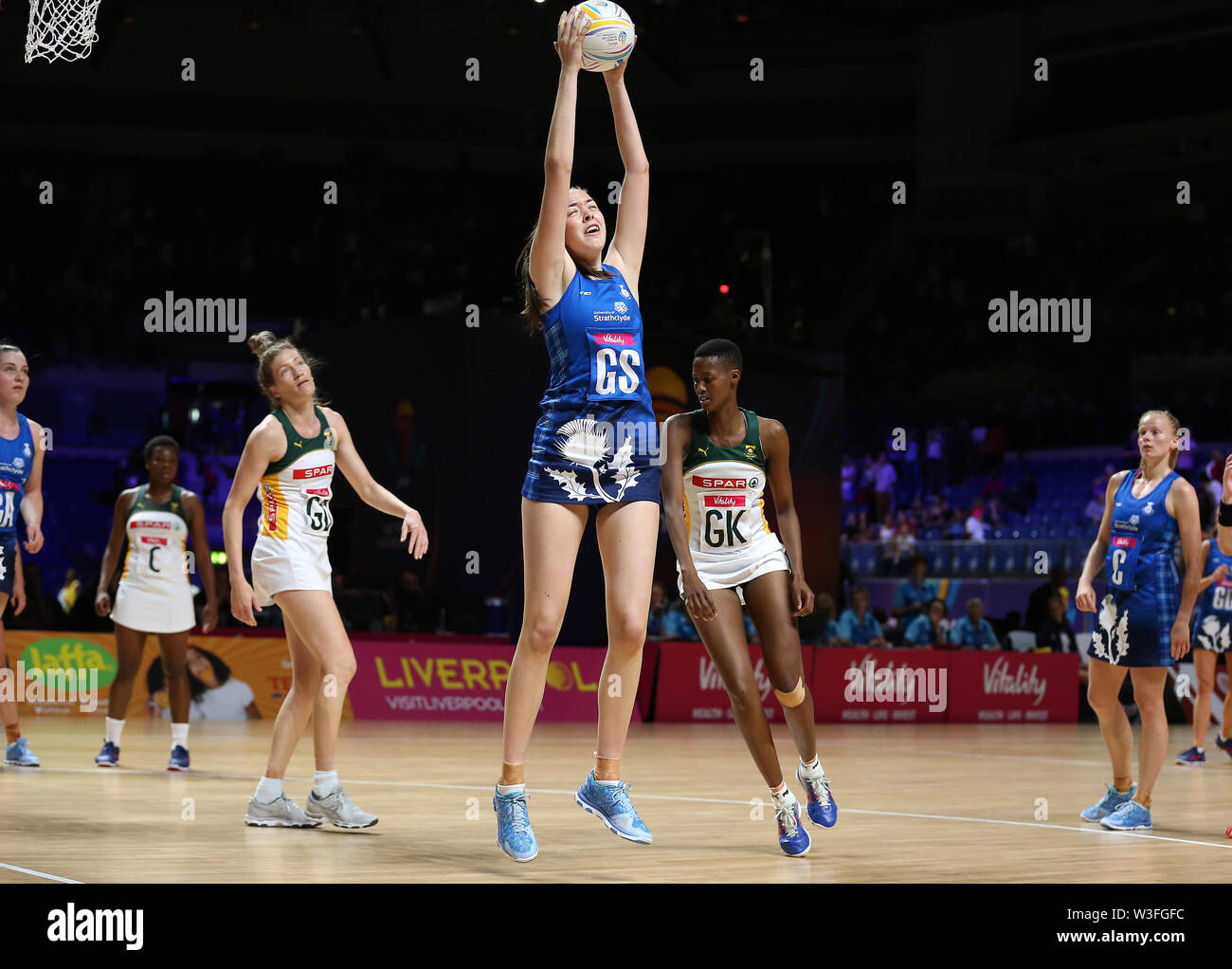Scotland's Emma Barrie in action during the Netball World Cup match at ...
