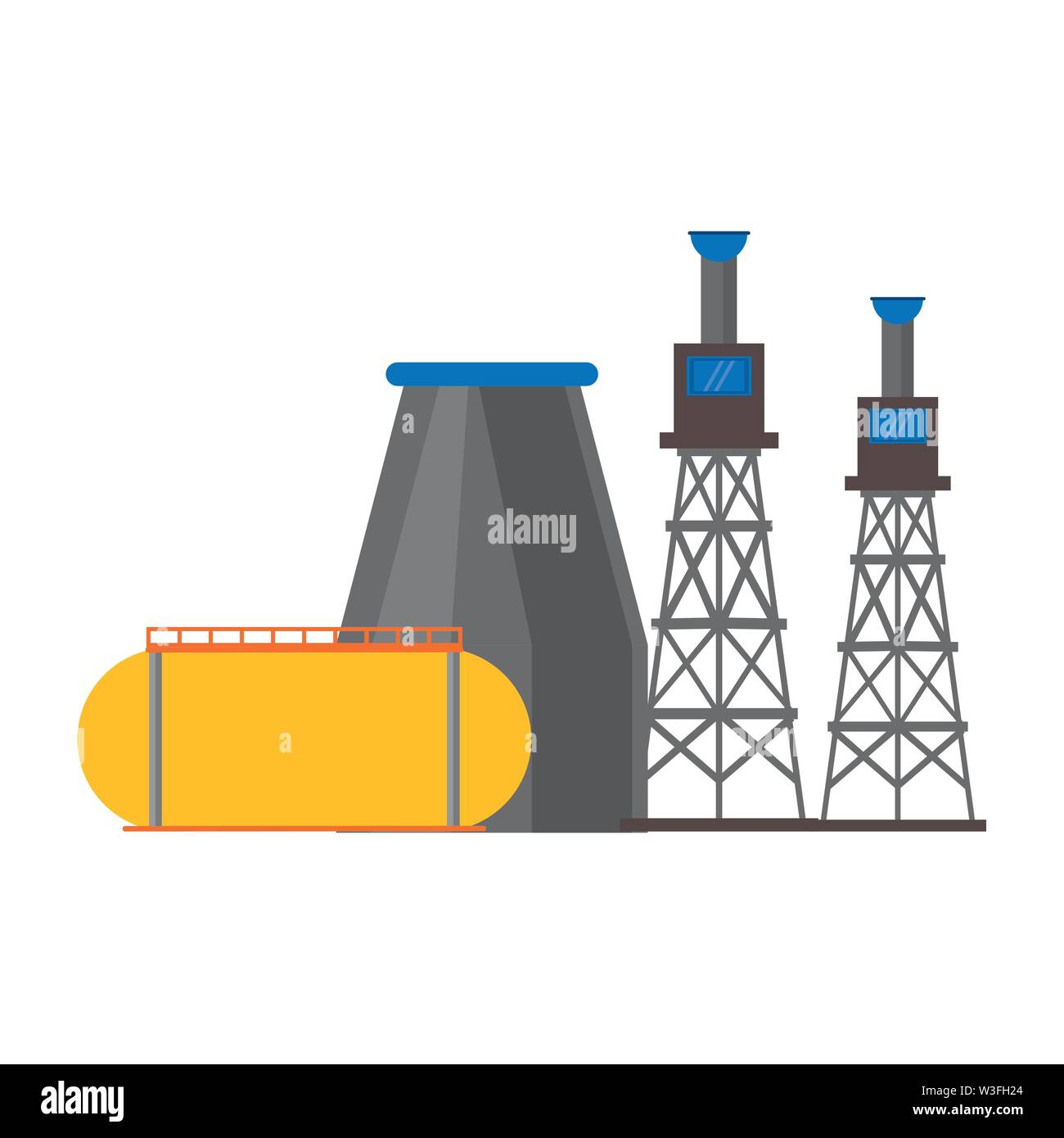 oil refinery gas factory cartoon Stock Vector Image & Art - Alamy
