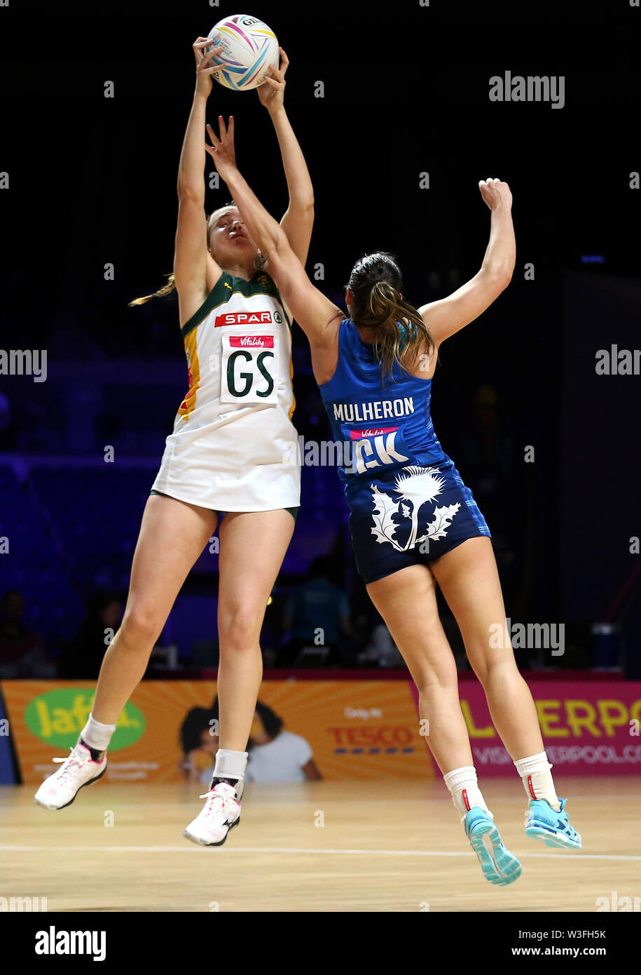 South Africa's Sigrid Burger (left) and Scotland's Hayley Mulheron ...