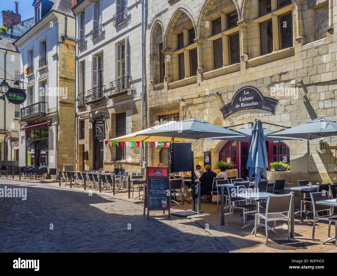 "La Cabane de Romulus" restaurant and terrace cafe, Tours, France Stock ...