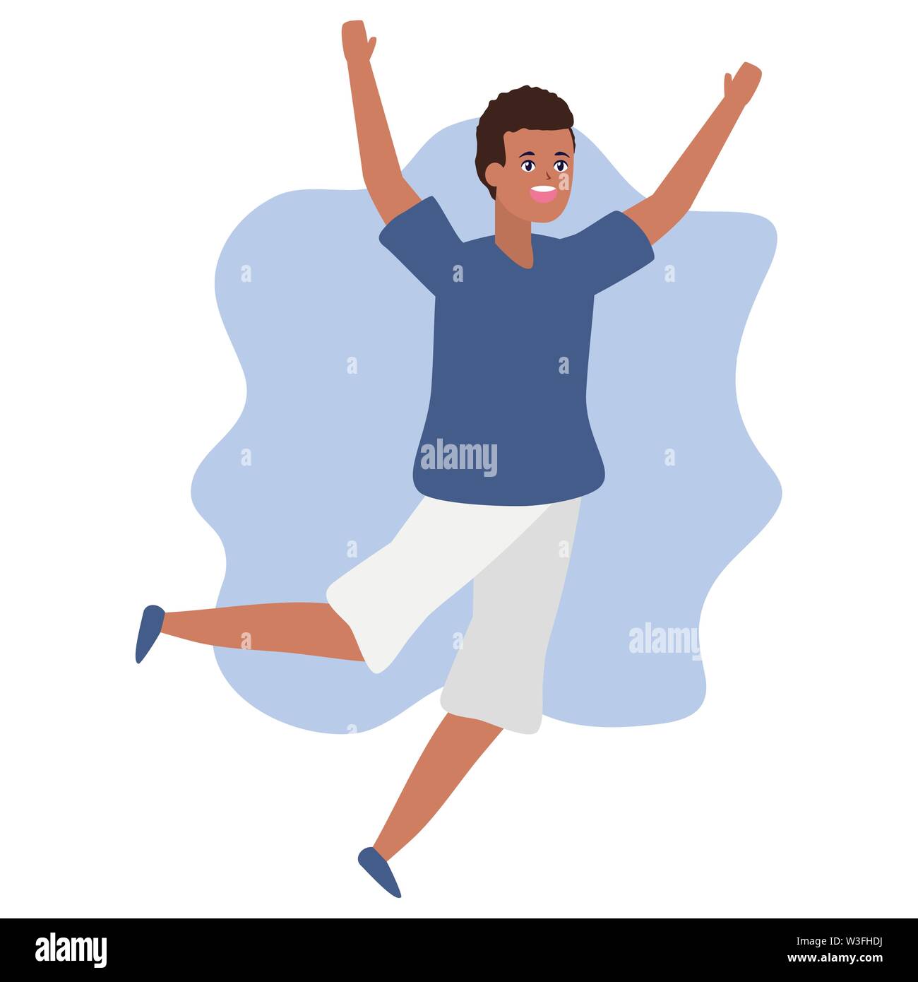 happy man celebrating arms up Stock Vector Image & Art - Alamy