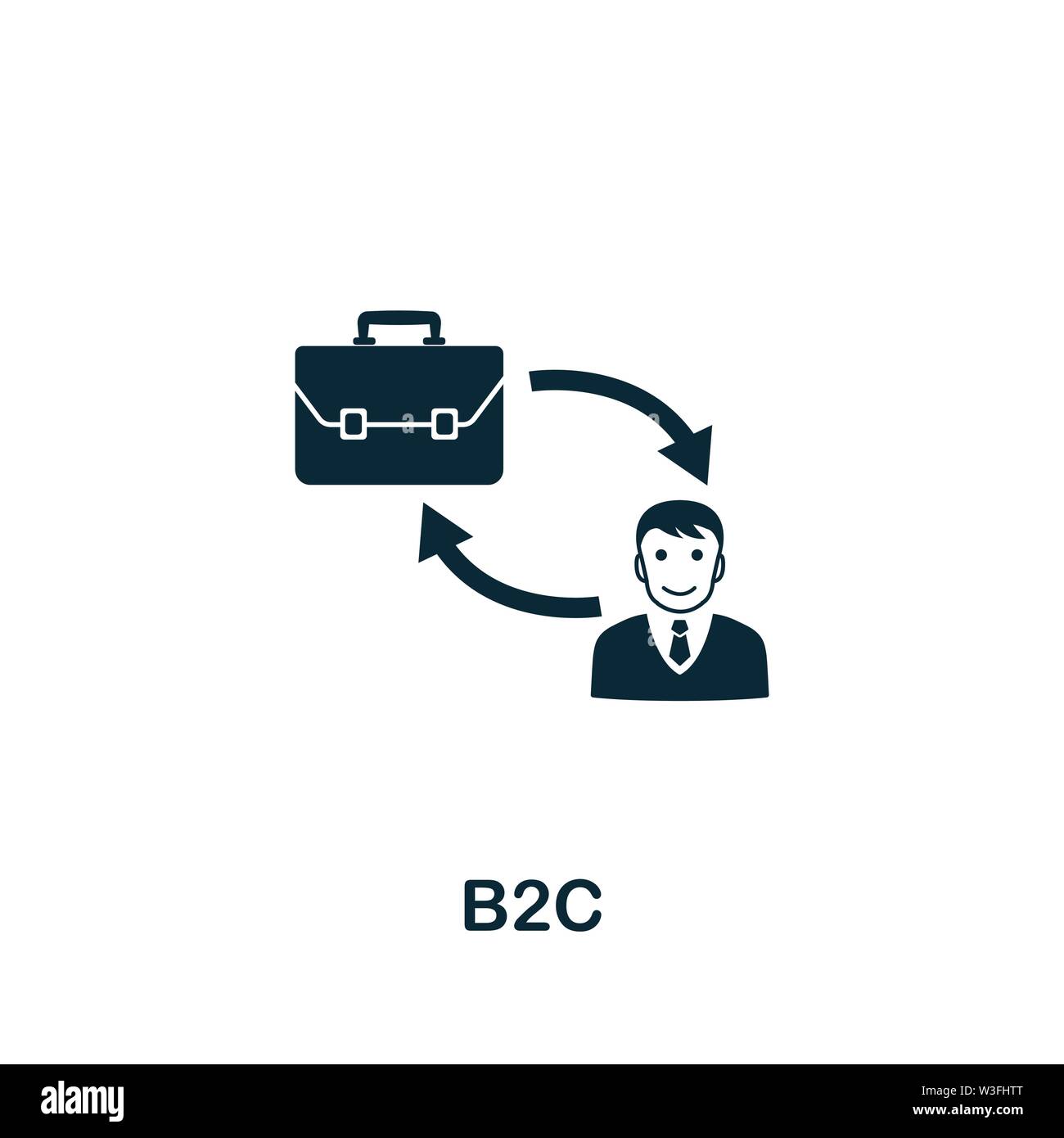 B2C vector icon symbol. Creative sign from business management icons ...