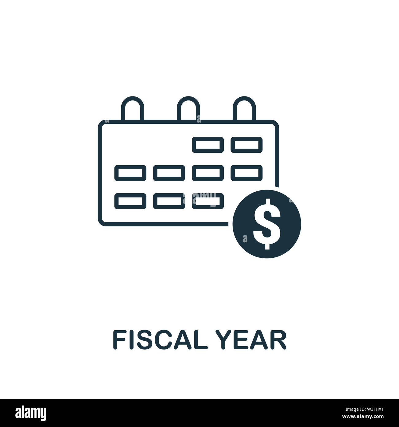 Fiscal Year icon symbol. Creative sign from business management icons ...