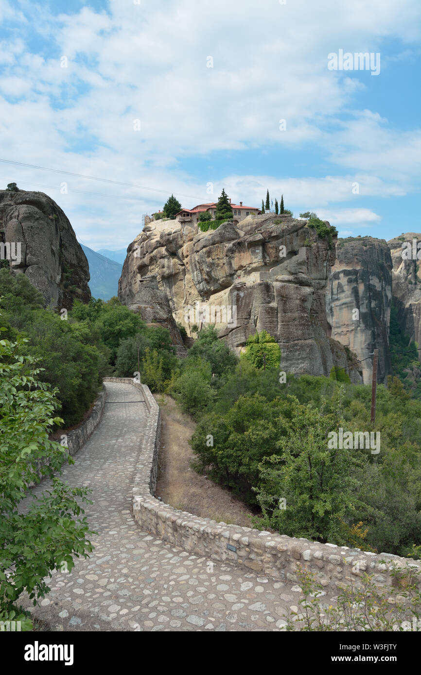 Holy Monastery of Holy Trinity and the path that leads to it Stock ...