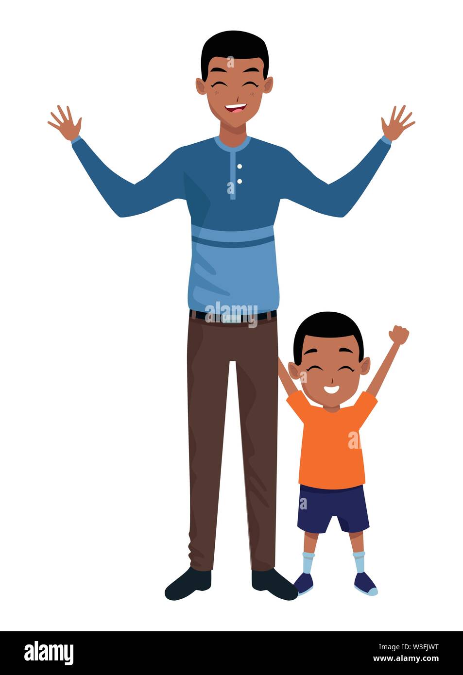 Family Single father with little kid cartoon Stock Vector Image & Art ...