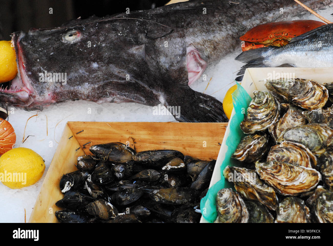 The huge outdoor market in Nice, France contains stalls for fresh ...
