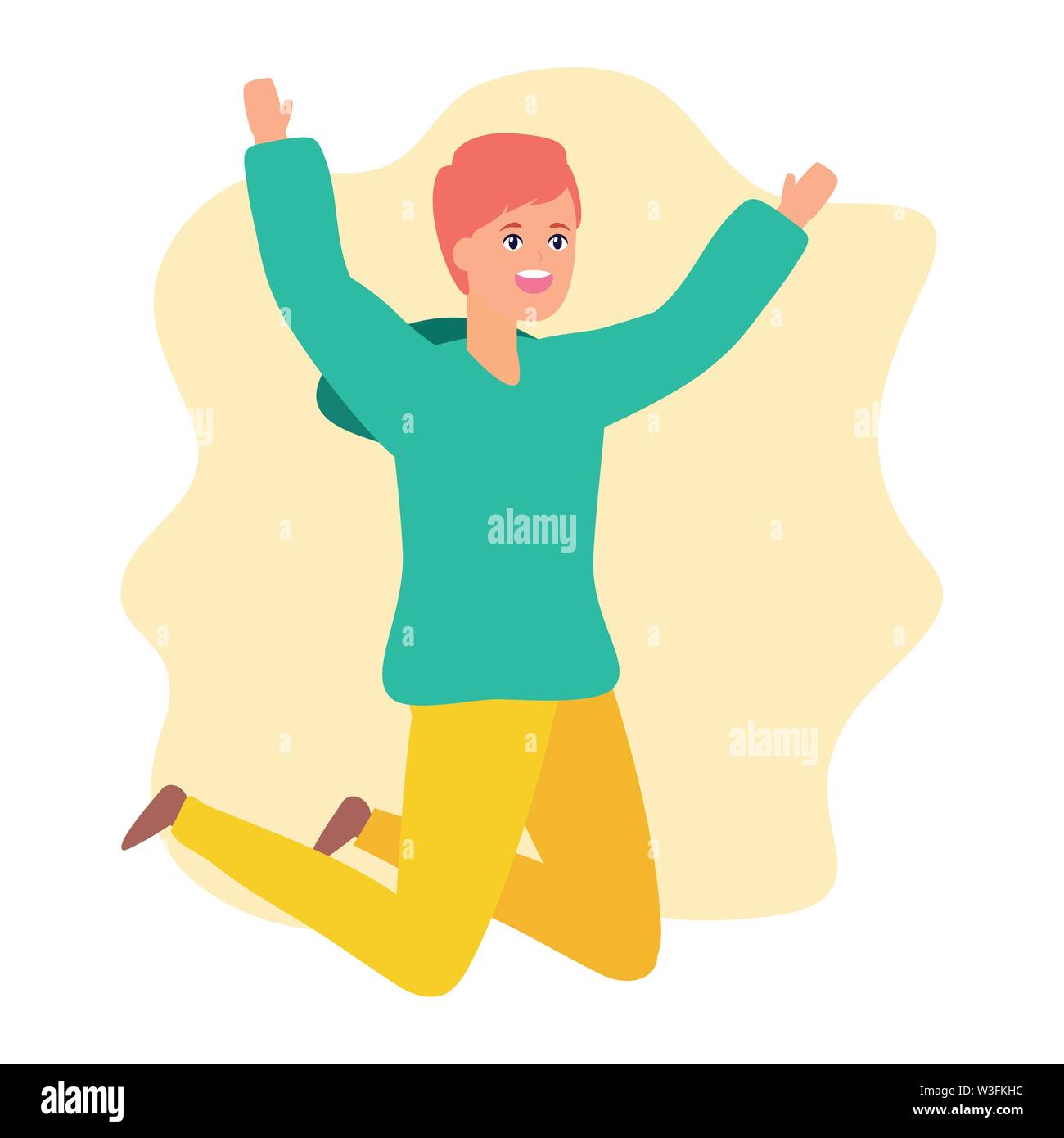 happy man celebrating arms up Stock Vector Image & Art - Alamy