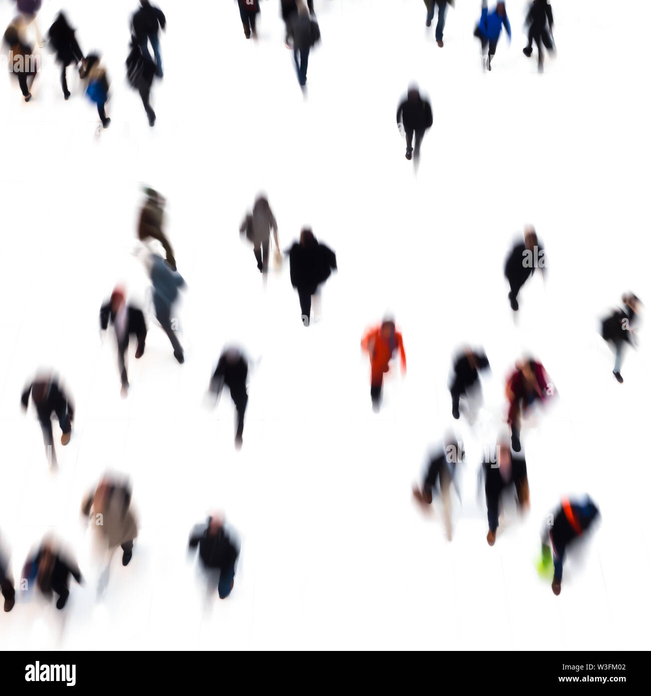 People in motion walking on white background Stock Photo - Alamy