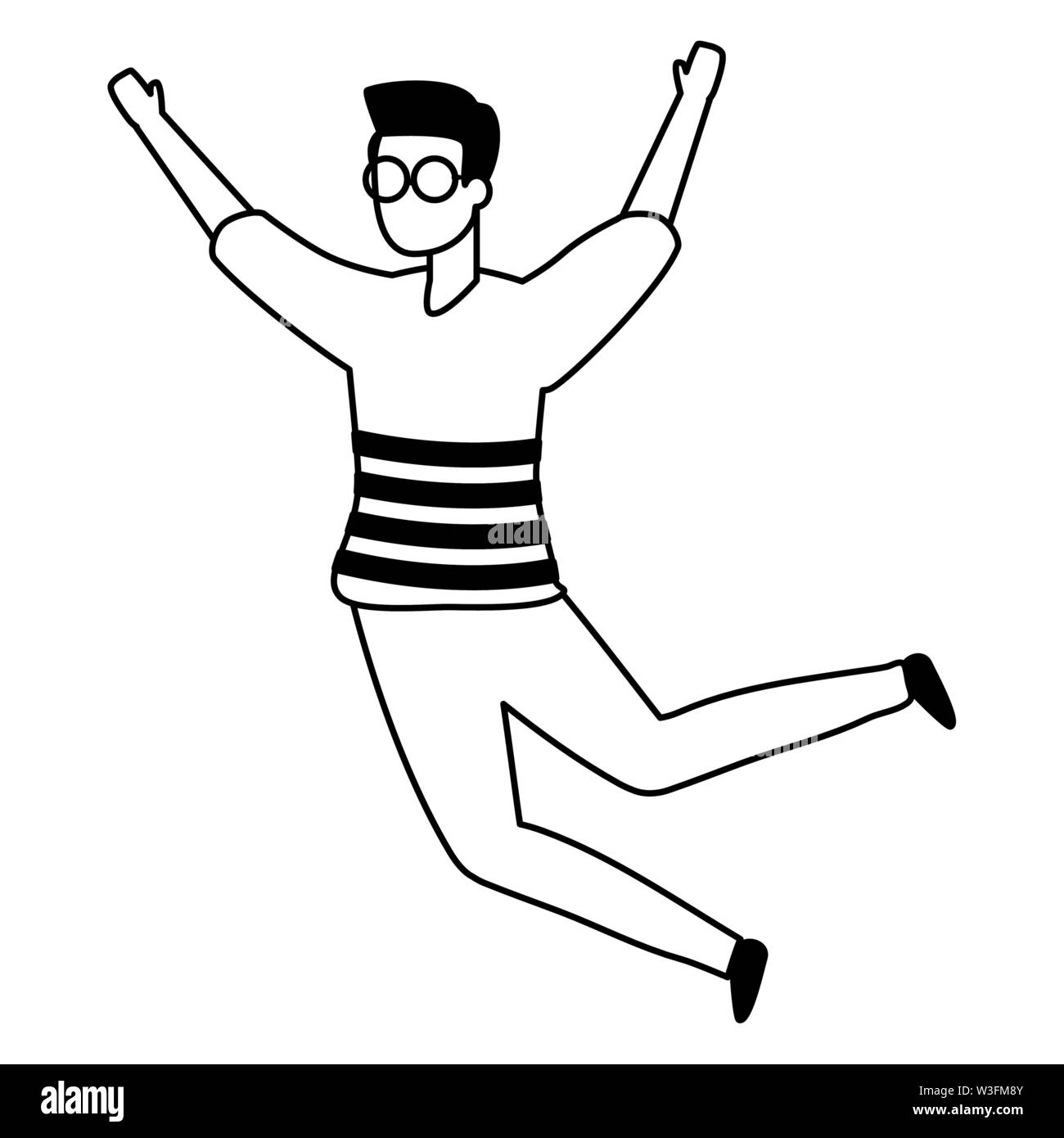 happy man celebrating arms up Stock Vector Image & Art - Alamy