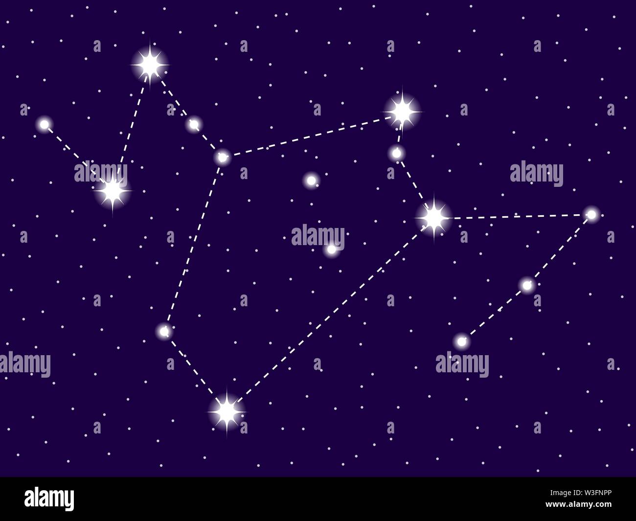 Phoenix constellation . Starry night sky. Zodiac sign. Cluster of stars ...
