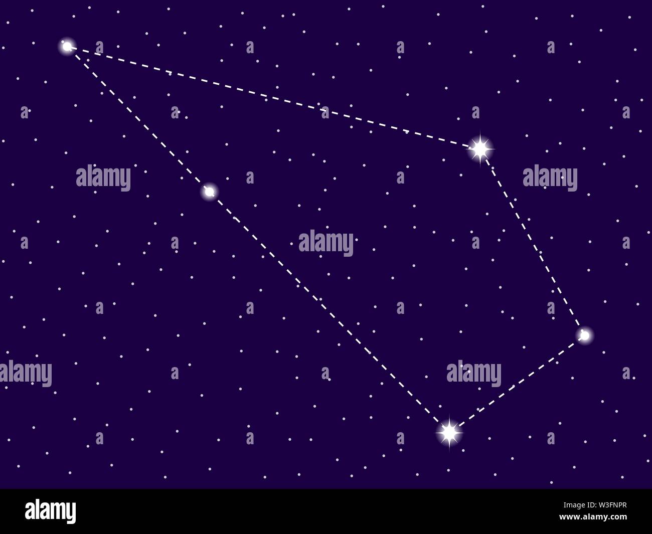 Sculptor constellation. Starry night sky. Zodiac sign. Cluster of stars ...
