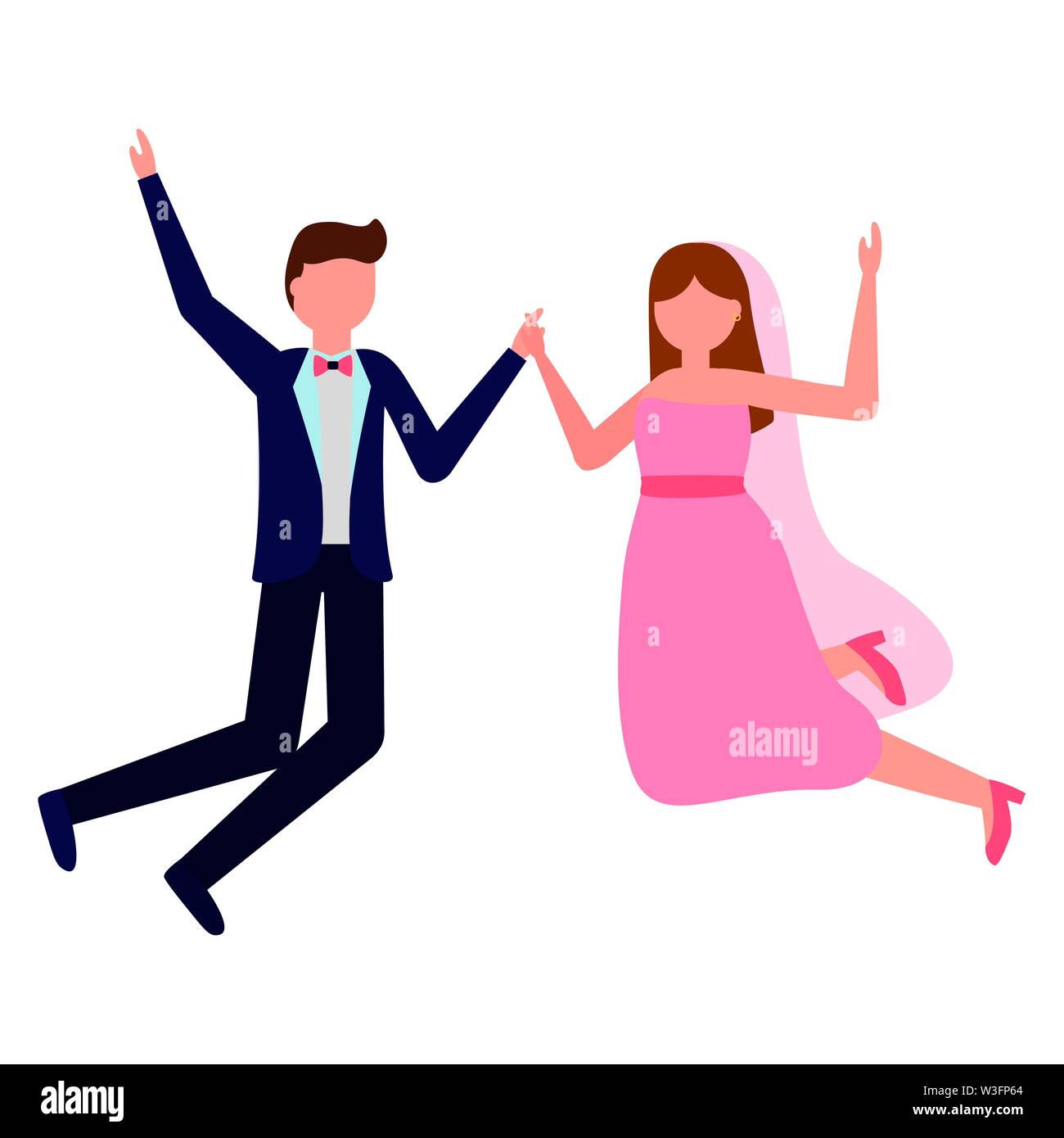 bride and groom celebrating wedding day Stock Vector Image & Art - Alamy