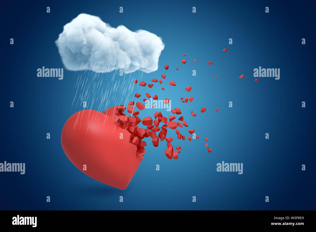 Broken shattered glass heart shape hi-res stock photography and images ...