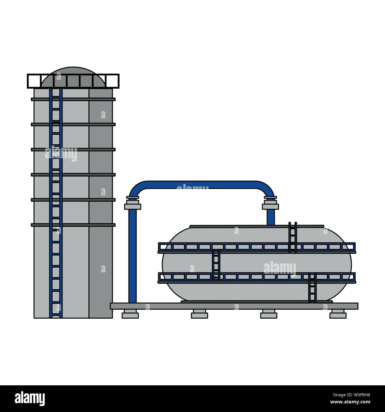 oil refinery gas factory cartoon Stock Vector Image & Art - Alamy