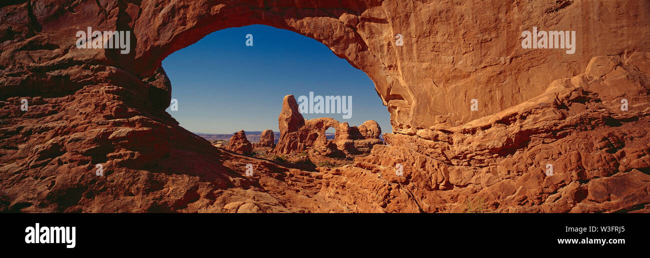 USA. Utah. Arches National Park. Wind eroded rock formation Stock Photo ...