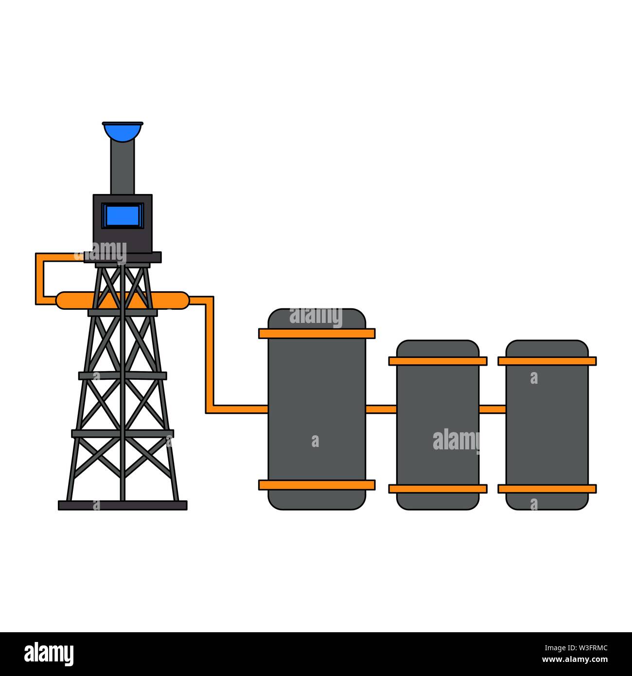 oil refinery gas factory cartoon Stock Vector Image & Art - Alamy