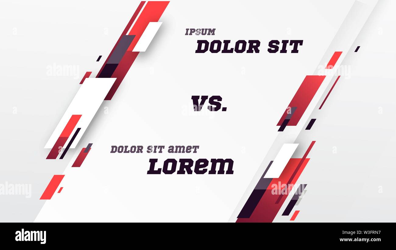 Versus screen design. Battle. sport headline template. Fllat modern ...
