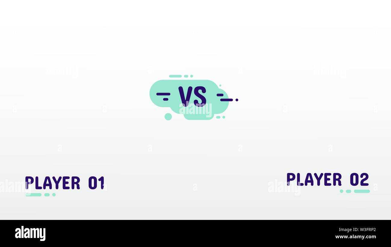 Versus screen design. Flat style design. Video game.Simple form. Player ...