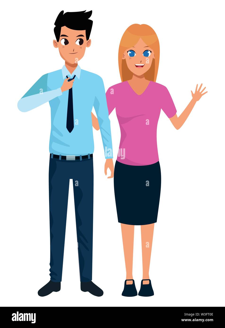 Young adult couple greeting cartoon Stock Vector Image & Art - Alamy